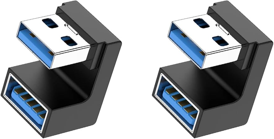 Amazon.co.jp: USB 3.1 Gen2 アダプタ L字型 2個セット Suptopwxm USB L字 USB L型 タイプA オス メス 10Gbps 高速データ伝送アダプタ ...