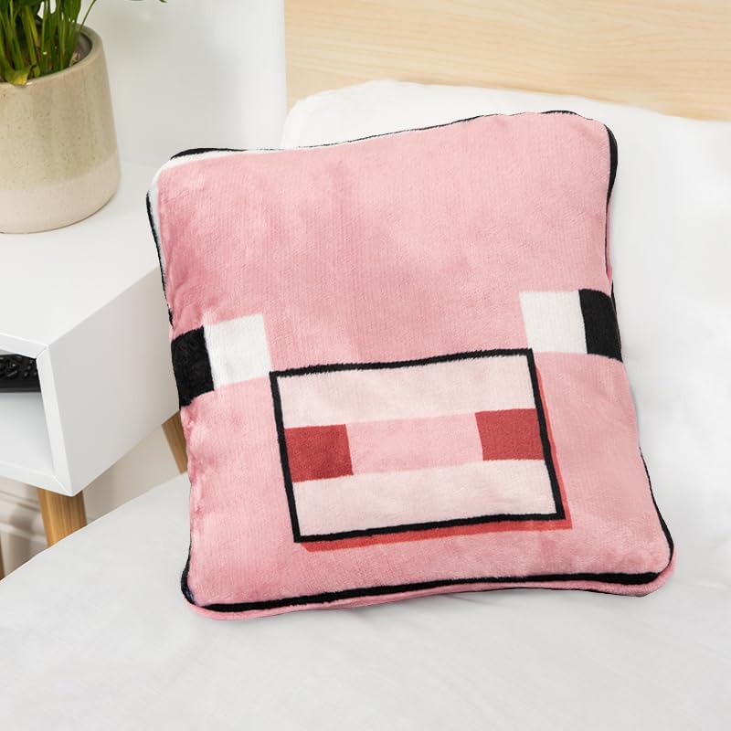 Amazon.com: Paladone Minecraft Pig 2-in-1 Cushion Blanket - Officially ...