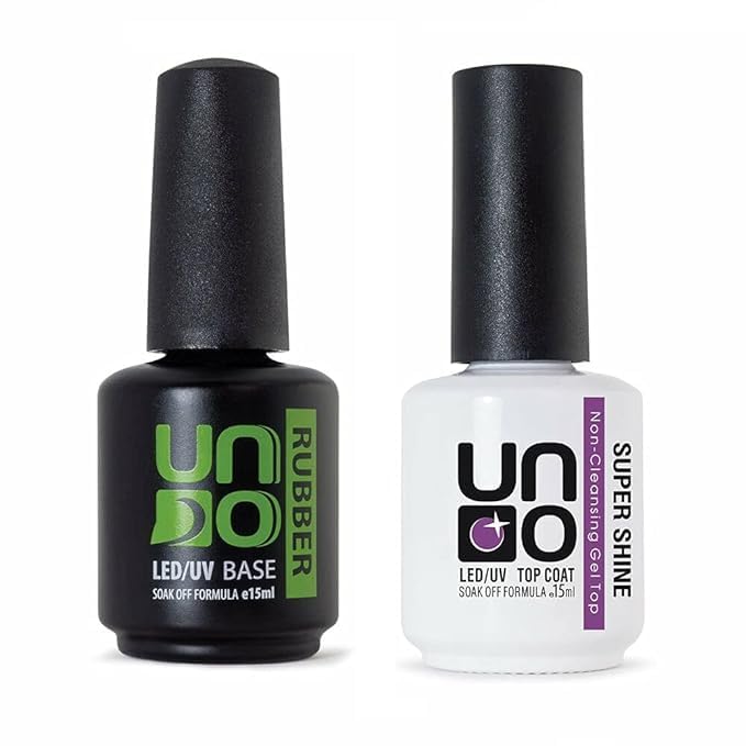 Amazon.com : generic Nail Polish UNO Set 2in1 Rubber Base Coat 15ml + Top Super Shine 15ml LED ...