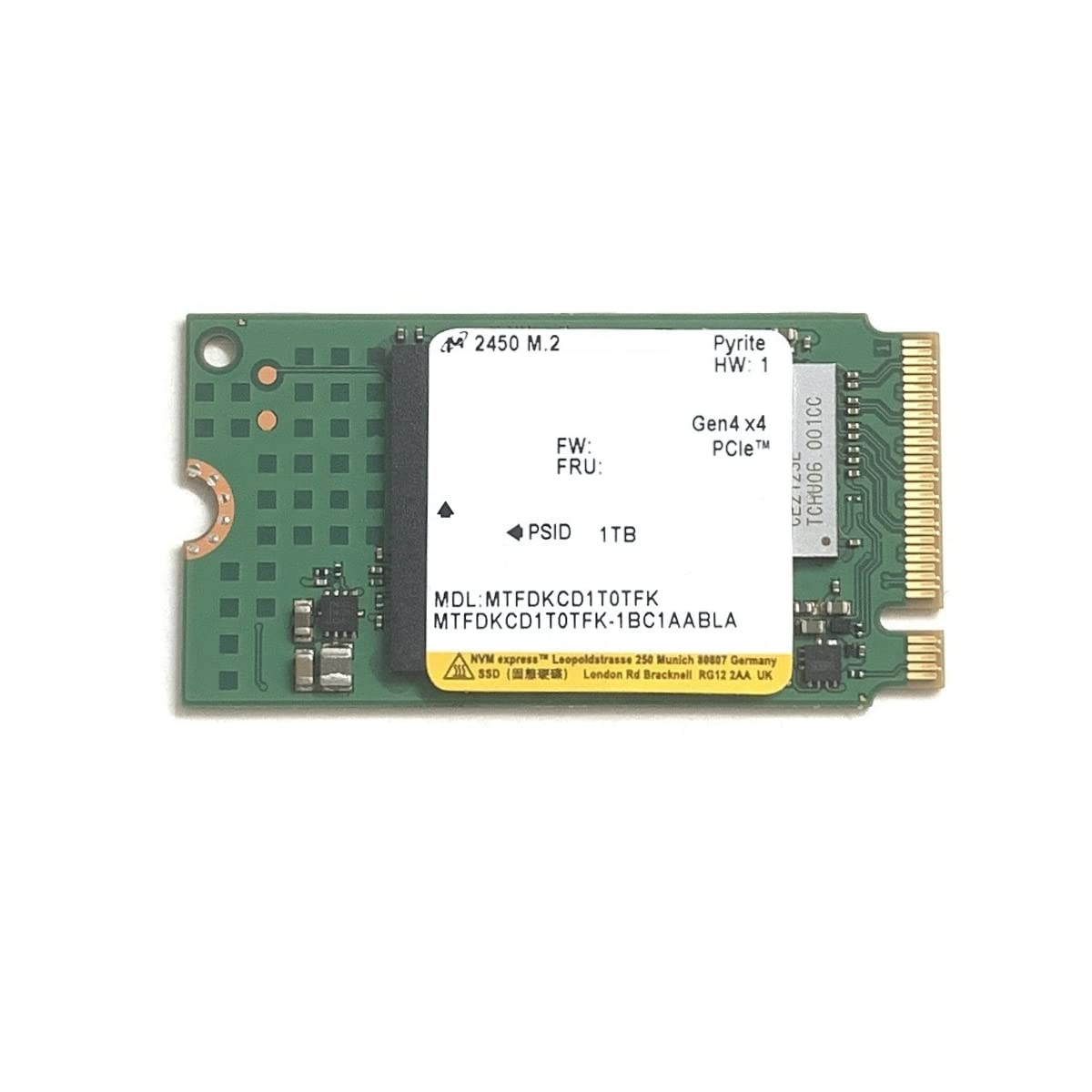 Micron SSD 1TB M.2 2242 42mm NVMe PCIe 4.0 MTFDKCD1T0TFK 2450 Series ...