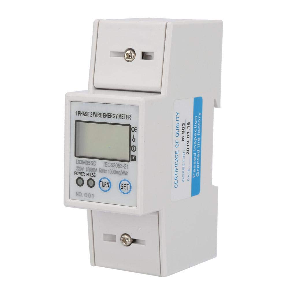 Single Phase Energy Meter, Single Phase 2P LCD DIN-Rail Type Electric ...