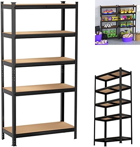 5 Tier Metal Shelves 180x90x40cm Boltless Racking Storage Made of Heavy ...