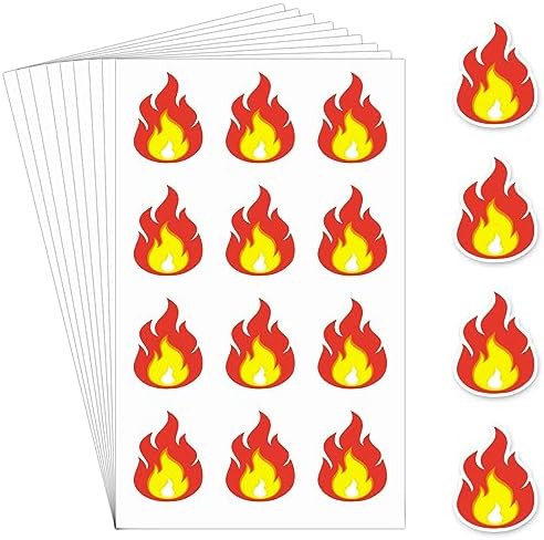 Amazon.com: 600Pcs Flame Stickers, Cute Fire Stickers, Waterproof Fire ...
