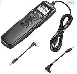 Ruili LCD Timer Shutter Release Remote Control Button for Canon 7D, 1D, 1DS, 5D, 5Ds R, 5D II ...
