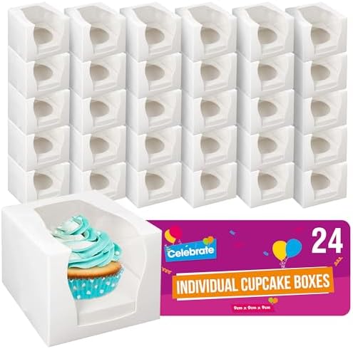 SOL 12 Pack of Individual Cupcake Boxes – 9cm x 9cm x 9cm - Square ...