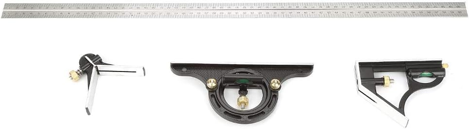 600mm Adjustable Angle Ruler, Woodworking Rule Metal Combination Square ...