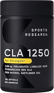 Sports Research CLA 1250mg High Potency Supplement 180 Softgels