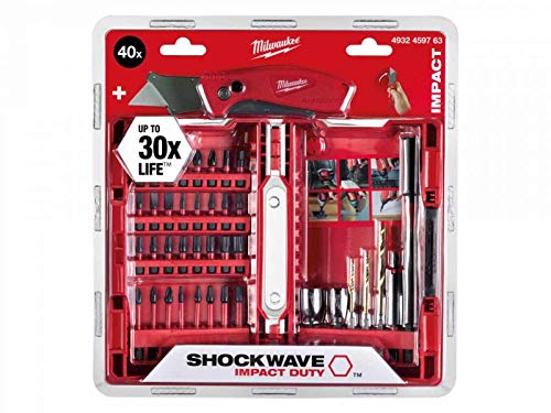 Milwaukee 4932459763 40pc Shockwave Impact Drill and Driver Set and ...