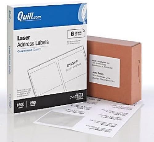 Amazon Quill Laser Address Shipping Labels White 3 3 X 4 600 Amazon Quill Laser Address Shipping Labels White 3 3 X 4 600
