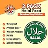 100% Halal Food Sticker – Set of 2 Round Green Vinyl Decals – Laminated ...