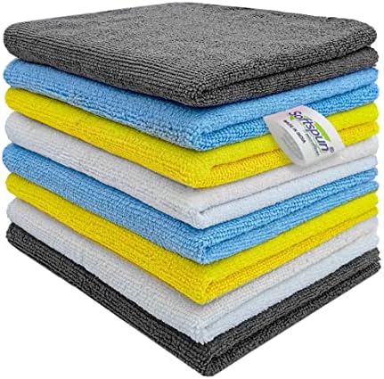 SOFTSPUN Microfiber Cloth 5pcs 40x40cms 340 GSM Multi-Color! Thick Lint ...