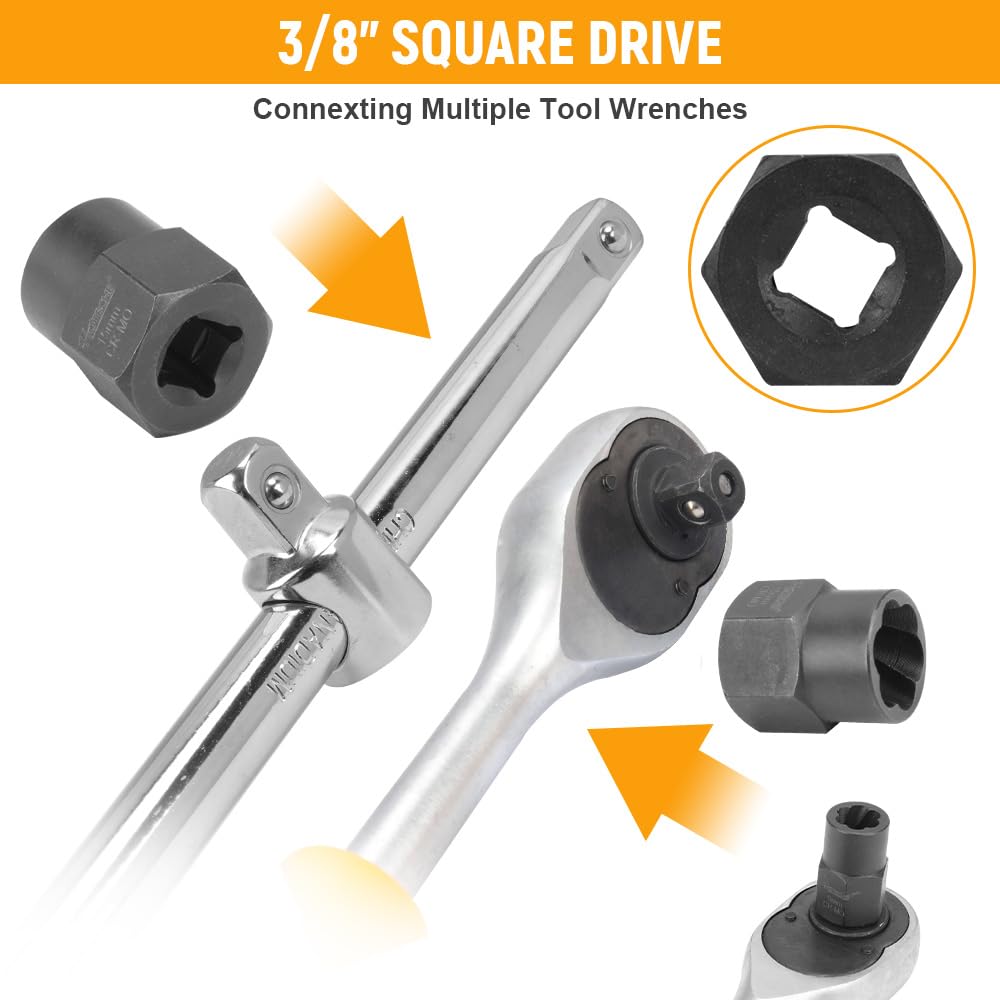 Snapklik.com : 11-Piece Impact Bolt Nut Remover Set 3/8" Drive Tap ...