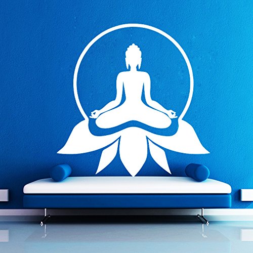 Creatick Studio| Wall Sticker ('Lord Buddha ' PVC 'White' Vinyl, 16 X ...