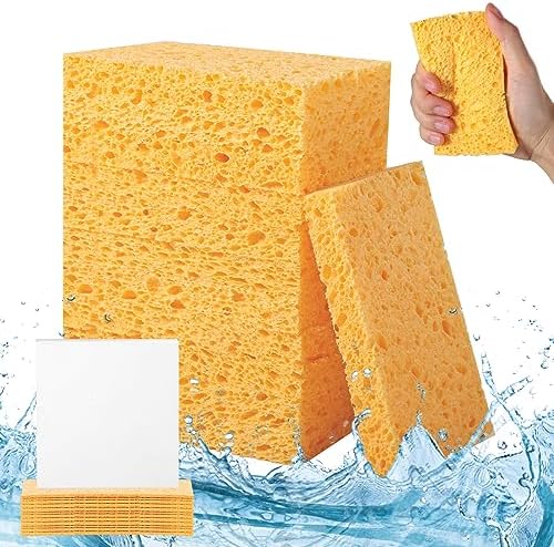 VADUDA 12 Pack Sponges Washing Up Scourers Sponge Natural Cellulose ...