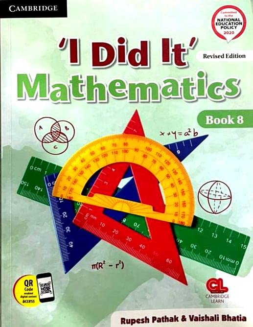 I Did It Mathematics SB 8 with Poster (5th Edition) (CBSE - Maths ...