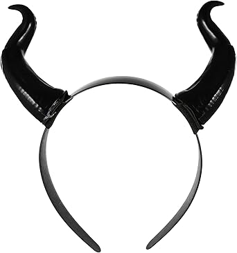 Amazon.com: Luxshiny Devil Horns Headband Halloween Ox Horn Hair Hoop ...