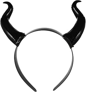 Amazon.com: AOKWAWALIY Animal Decor Devil Black Horn Headband Gothic ...
