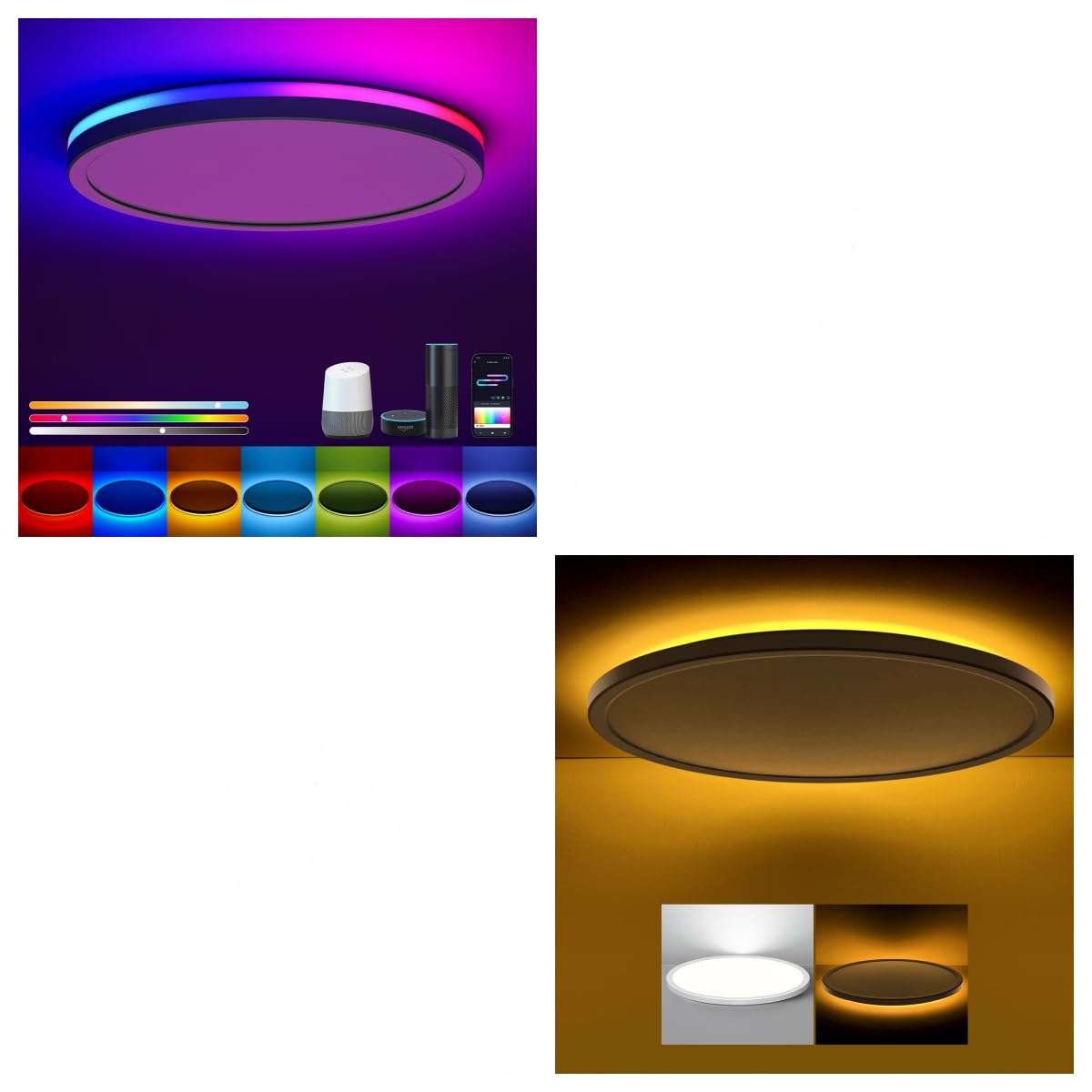 Matane Smart LED Ceiling Light RGB & Dimmable Ceiling Light with Night ...