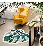Amazon.com: THRILRUG Monstera Leaf Area Tufted Rugs Non Slip Bath Mat ...