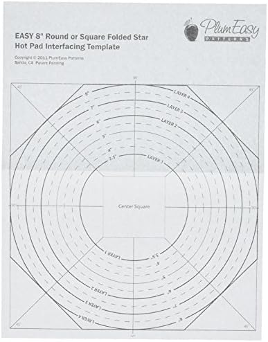 Amazon.com: 8" Folded Star Hot Pad Interfacing Templates - 3-Pack ...