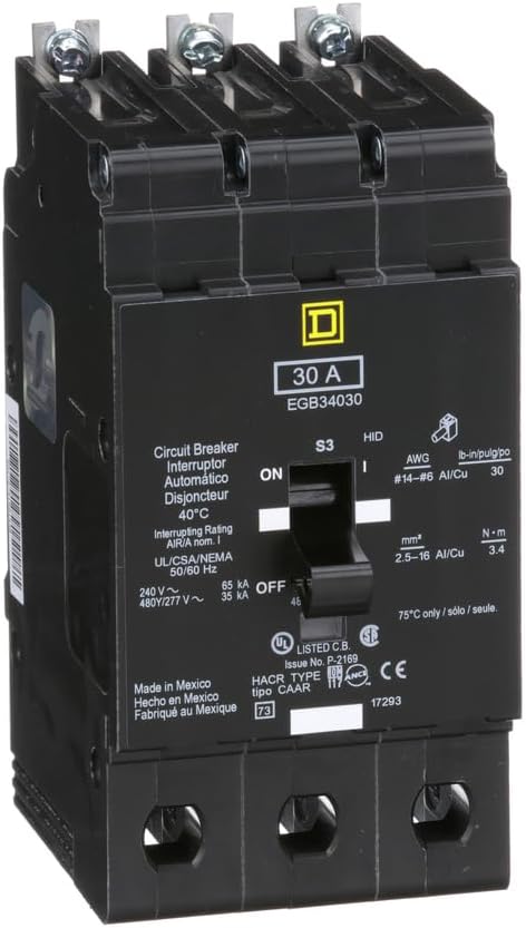 Schneider Electric EDB34030 Miniature Circuit Breaker 480Y/277-Volt 30 ...