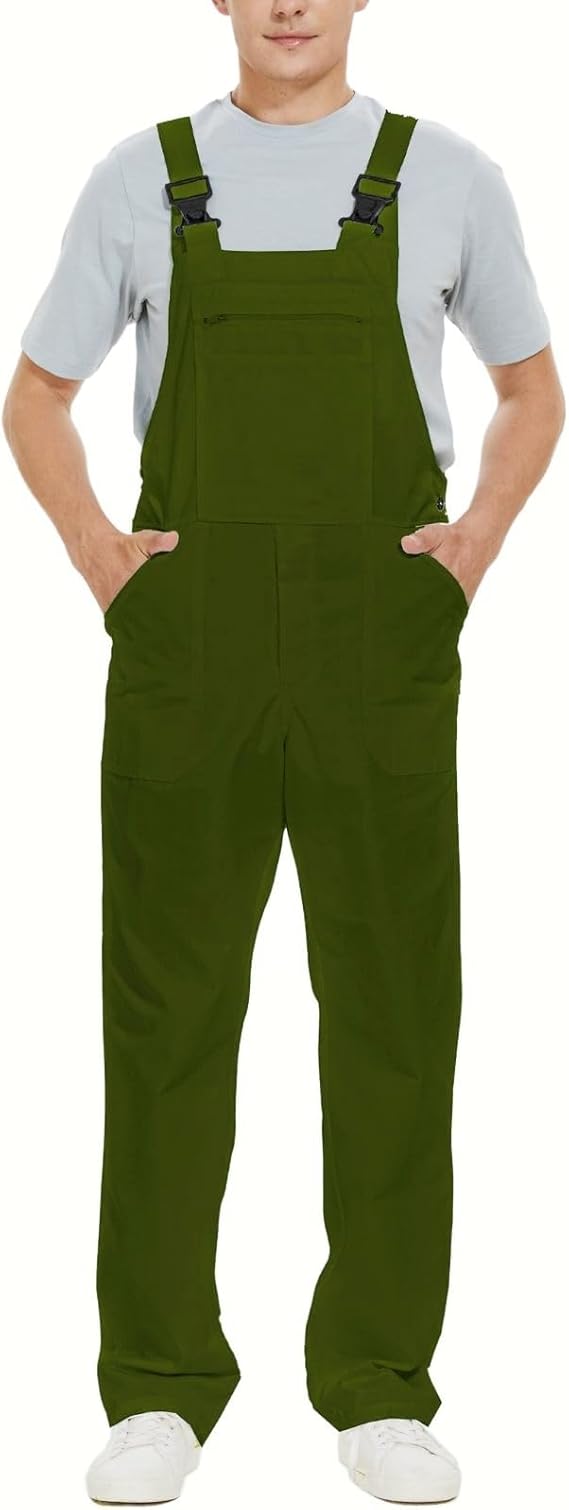 Amazon.com: WORK IDEA Men's Bib Overalls Workwear Fashion Lightweight ...