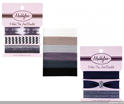 Amazon.com : 3 Pack Maddyloo Premium Hair Ties and Bracelets -Fabric ...