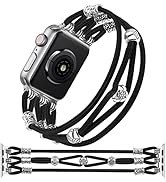 Amazon.com: TOYOUTHS Leather Band Compatible with Apple Watch Bands ...