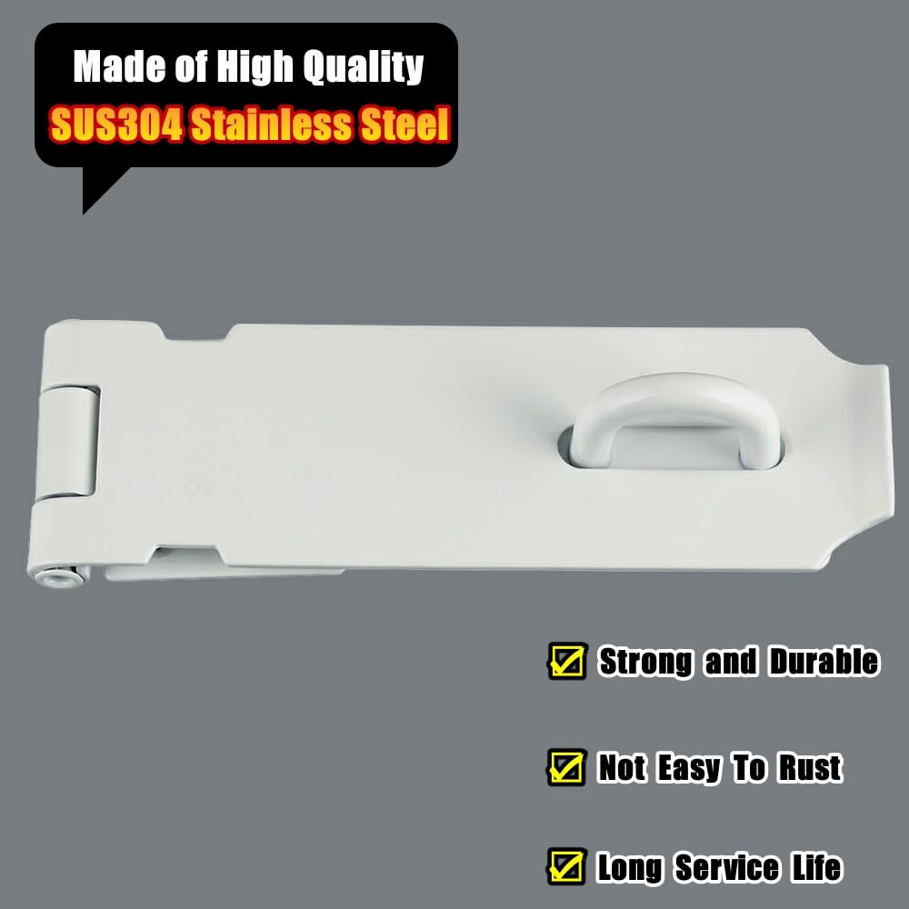Snapklik.com : Hasp Lock Door Hinge Lock Padlock,White Clasp Latch ...