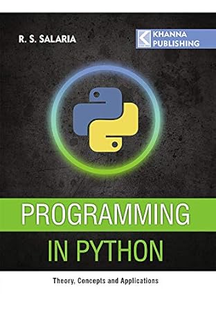 PROGRAMMING IN PYTHON eBook : R. S. Salaria: Amazon.in: Kindle Store