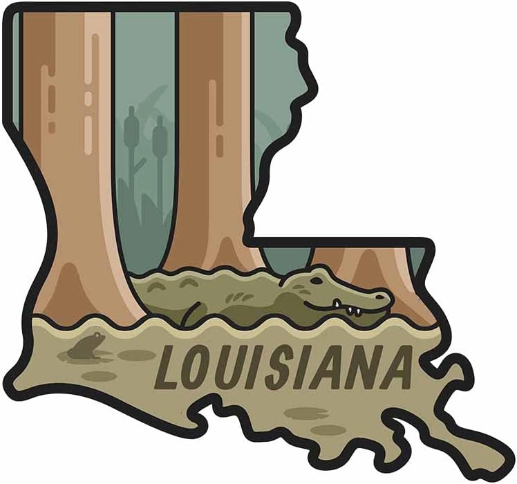 Amazon.com: Louisiana State Sticker, Weatherproof Vinyl Sticker ...
