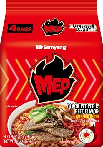 Amazon.com: Samyang MEP Black Pepper Beef Ramen Spicy Korean Instant ...