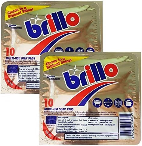 Brillo Multi-Use Soap Pads 10pcs (Pack of 2) | Heavy-Duty Scrubbing ...