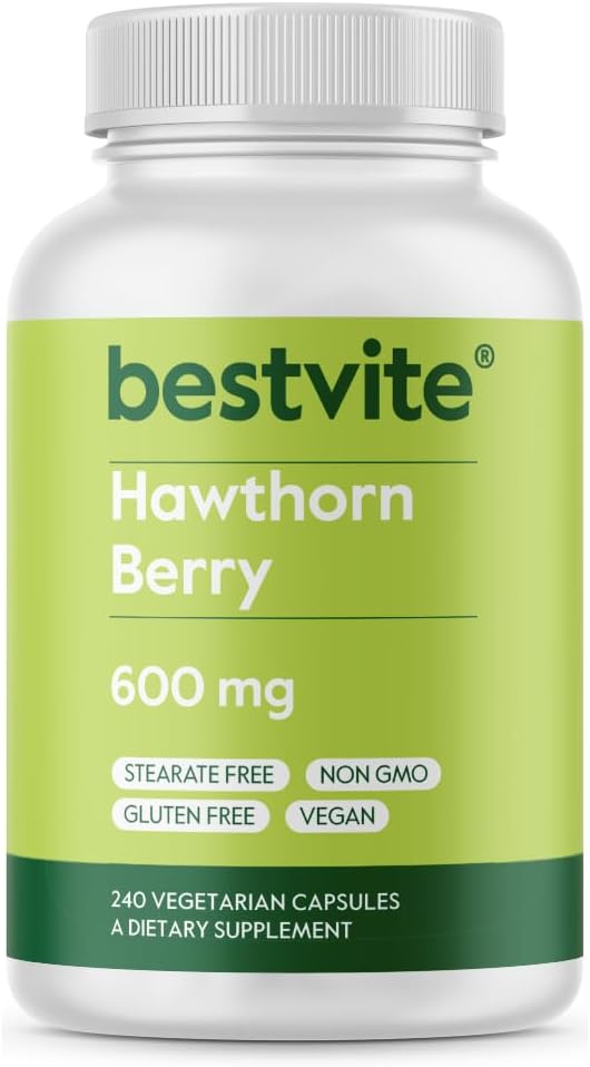 Hawthorn Berry 600 mg por cápsula (240 cápsulas vegetarianas), sin ...