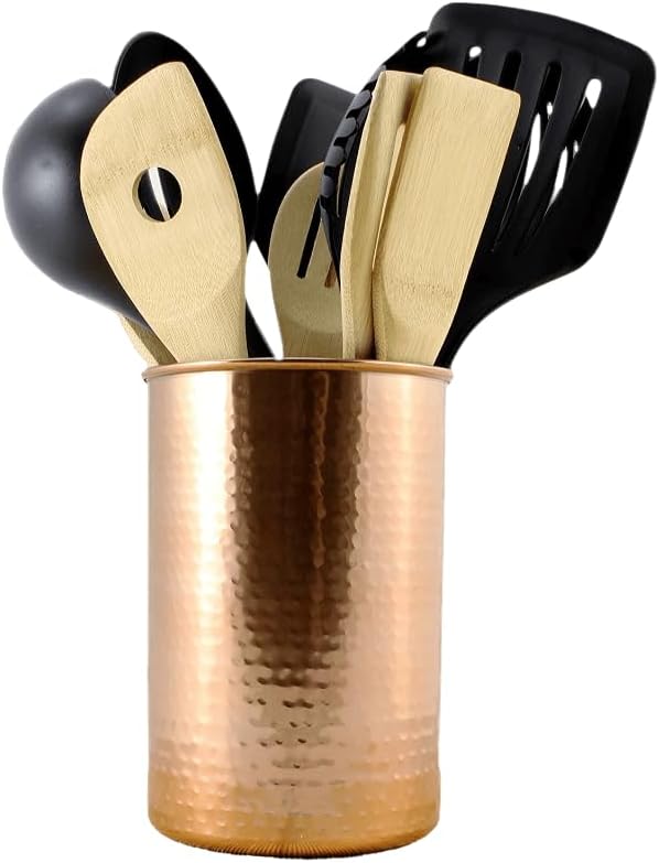 Amazon.com: POSHGRAM Copper Utensil Holder - Premium Stainless Steel ...