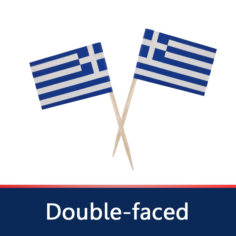 Snapklik.com : Greek Toothpick Flag, Greece Flags, 100 Pcs Cupcake ...