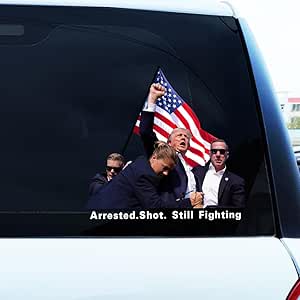 Amazon.com: 2pcs Donald Trump Fight Sticker Decal Vinyl- Trump Shot ...