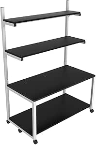 Amazon.com: LAN Computer Rack 60"x30" - Gray Frame, Black Surface ...