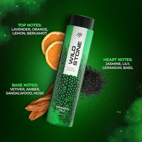 Wild Stone Hydra Energy Talcum Powder for Men, 400gm, Refreshing ...