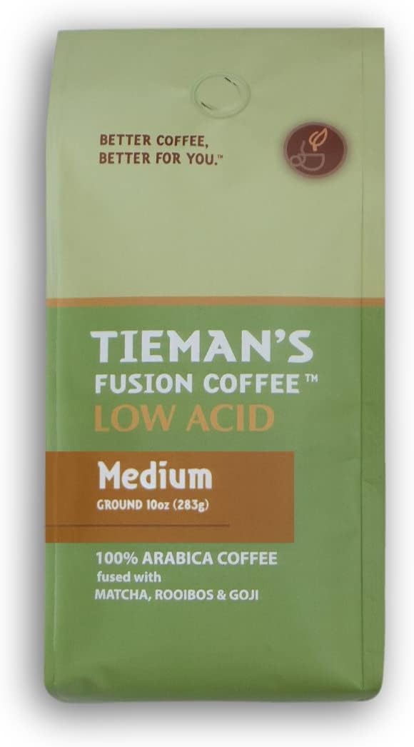 Amazon.com : Tieman's Fusion Coffee, Low Acid Medium Roast, Ground, 10 ...