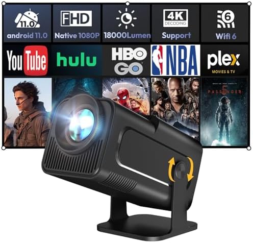 Smart Mini Projector XGODY Gimbal5 Android 11 Full HD Projector 18000 ...