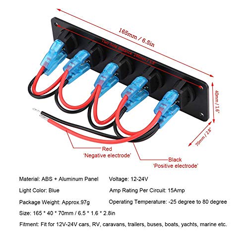 Snapklik.com : Meipire 5 Gang Rocker Switch Panel ON-Off Switch Panel ...