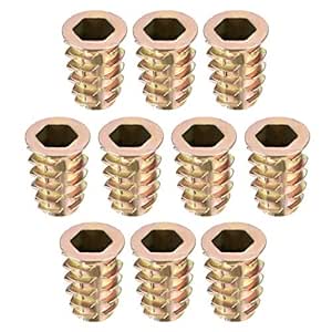 uxcell Furniture Threaded Insert Nuts Zinc Alloy M8 Internal Threads ...