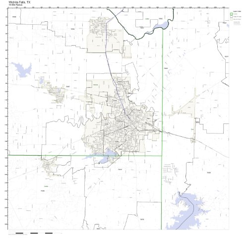 Amazon.com : Wichita Falls, TX ZIP Code Map Laminated : Prints : Office ...