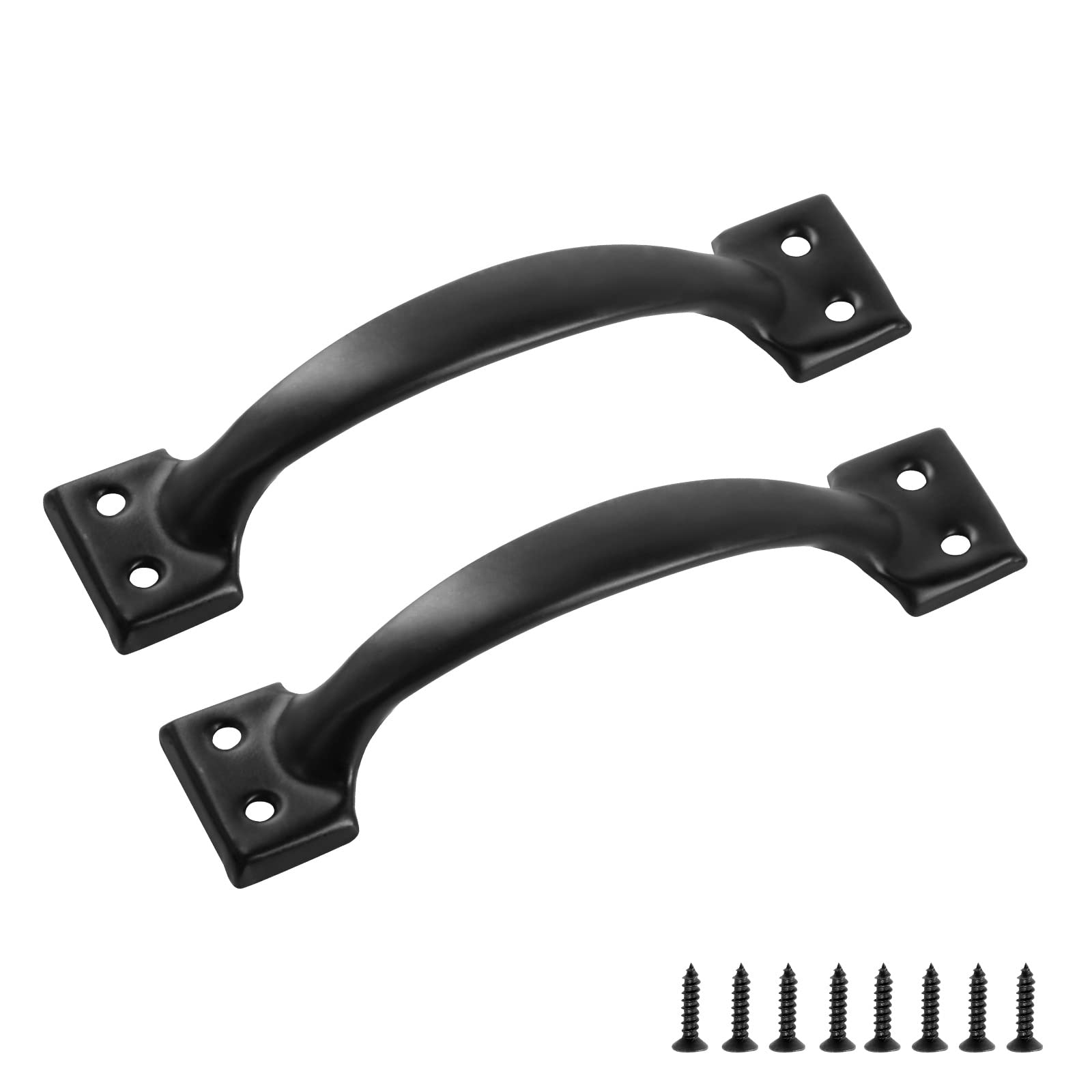 Zernmiarder 5.5 Inch / 140mm Cabinet Door Handles, Black Curved Gate ...