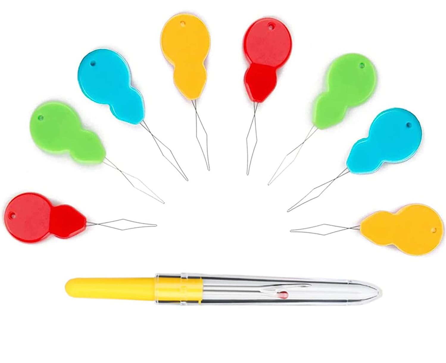 Jasol 6 Pieces Gourd Shaped Plastic Needle Threaders, Plastic Wire Loop ...