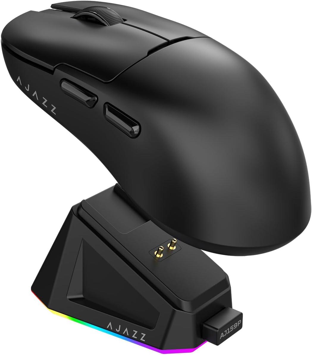 Amazon.com: AJAZZ AJ159P Wireless Gaming Mouse with RGB Charging Dock, PAW3395 26K DPI Sensor ...