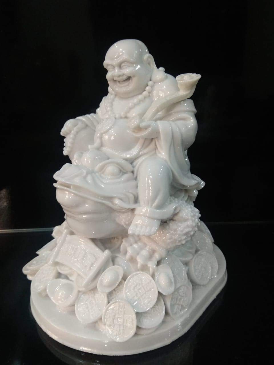 Buy NIRAJ ART Marble Feng Shui Laughing Buddha Indian Artist Handmade Lord of Wealth Kuber ...