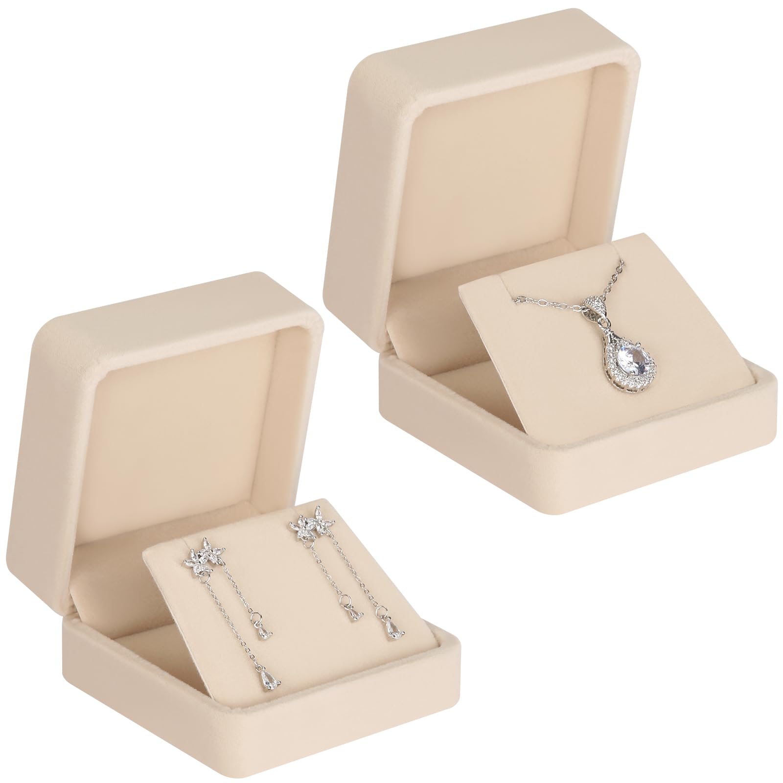Amazon.com: KUKUVR 2 Pieces Velvet Earring Gift Box, Small Jewelry ...