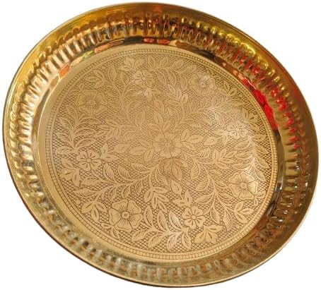 Amazon.com | BHAVICREATION Puja Thali Puja Plate Brass Puja Plate Brass ...